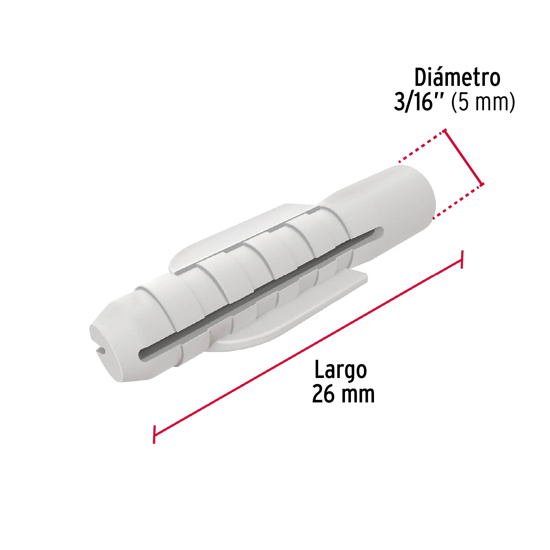 Bolsa con 50 taquetes de plástico 3/16", Fiero - Ferretería De Valle